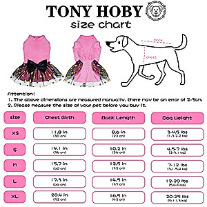 TONY HOBY Dog Dress, Outfits Dog Party Dress, Dog Princess Dress with Lace, Dog Skirt Soft and Breathable for Small Medium Dog (Pink, XL)