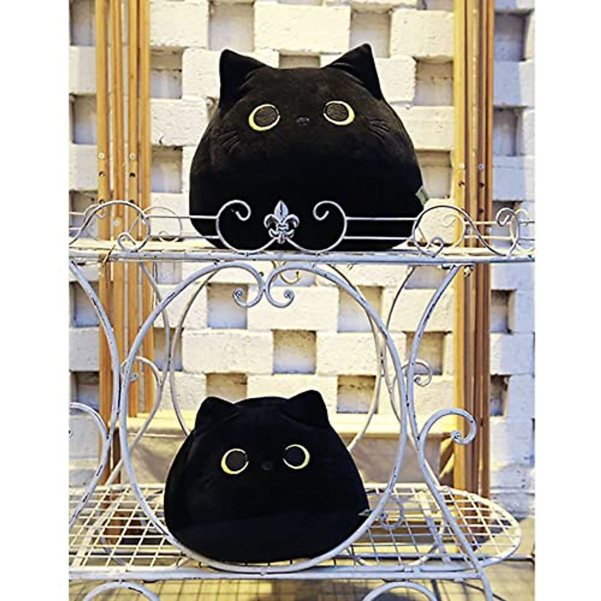 UEncounter Black Cat Stuffed Animal Plush Toy Creative Cat Shape Soft Pillow Toys Gifts Cute Dolls for Girlfriend Kids Baby Girls, 55cm/21.7in
