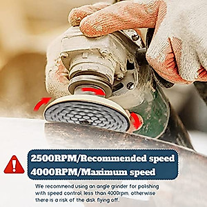 7 Packs Dry Diamond Polishing Pads 4 Inch with 5/8”-11 Rubber Backer Pad 6PCS Dry Polish Pad Kit 50-2000 Grit for Drill Grinder Polisher Granite Marble Concrete Stone Countertop Quartz Polishing