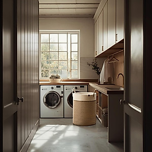 LA JOLIE MUSE Woven Basket Rope Storage Baskets - Tall Cotton Basket, Laundry Basket for Blanket, Kids Toy, Nursery Clothes Hamper Basket-XL