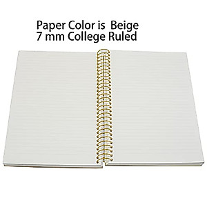 Yansanido Large Spiral Notebook, 5 Pcs B5 Thick Paper Hardcover 7mm College Ruled 5 Colors 150 Sheets -300 Pages Journals for Study, Work, Travel and Notes (5 Color)