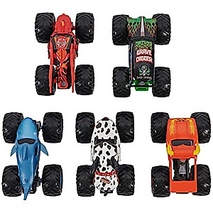 Monster Jam, Official Pit Party 5-Pack of 1:64 Scale Monster Trucks, Kids Toys for Boys and Girls Ages 3 and Up