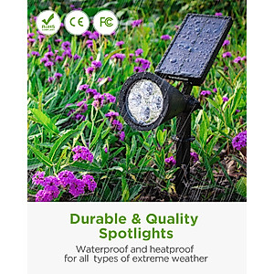 InnoGear Solar Lights for Outside, Solar Lights Outdoor Waterproof Solar Garden Yard Spot Lights Spotlight Pathway Landscape Lighting Wall Light Auto On/Off, Pack of 4 (White)