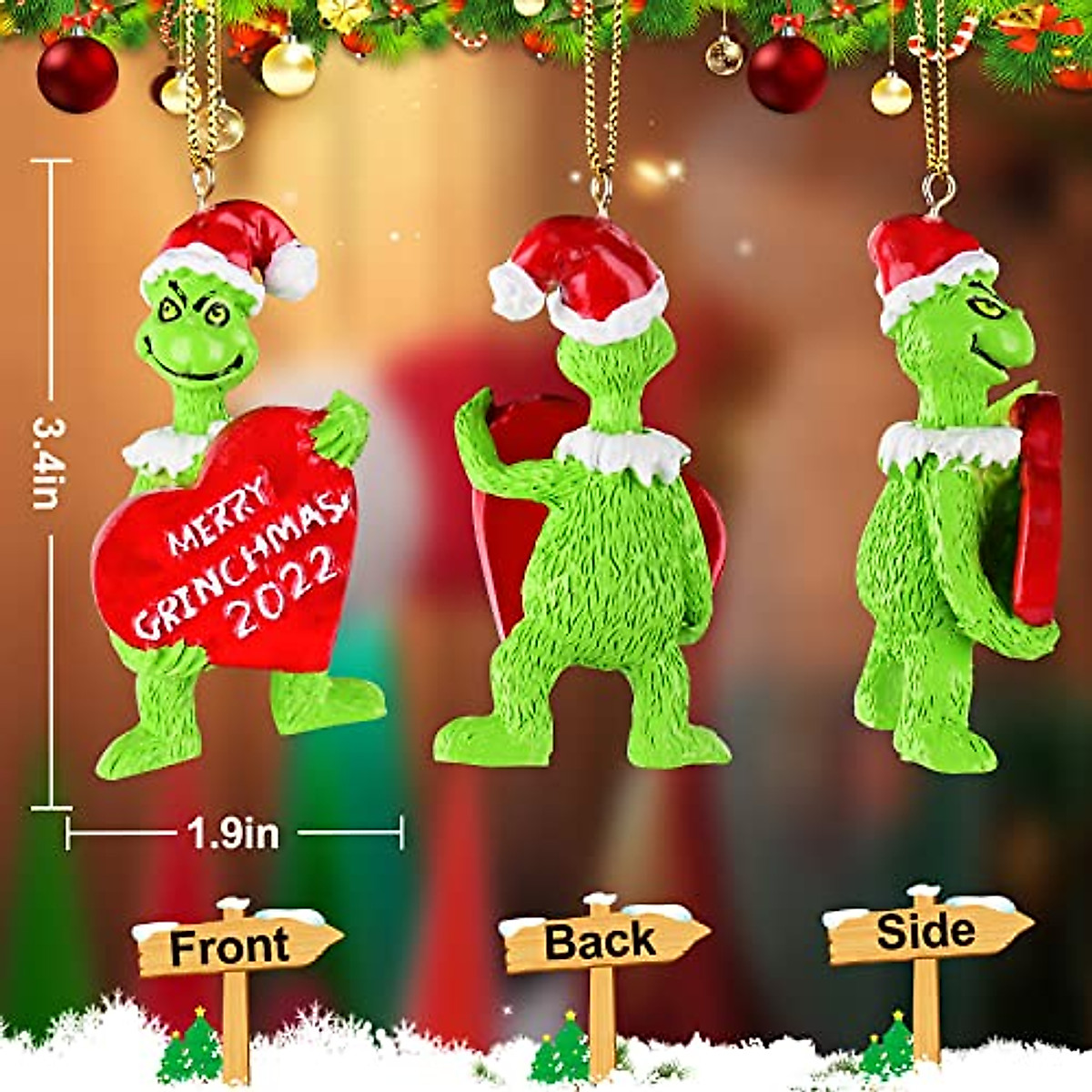 Christmas Ornaments 2022, Mini Hanging Ornaments Cartoon Characters, Christmas Tree Decorations Hanging Ornaments Gift for Families & Friends