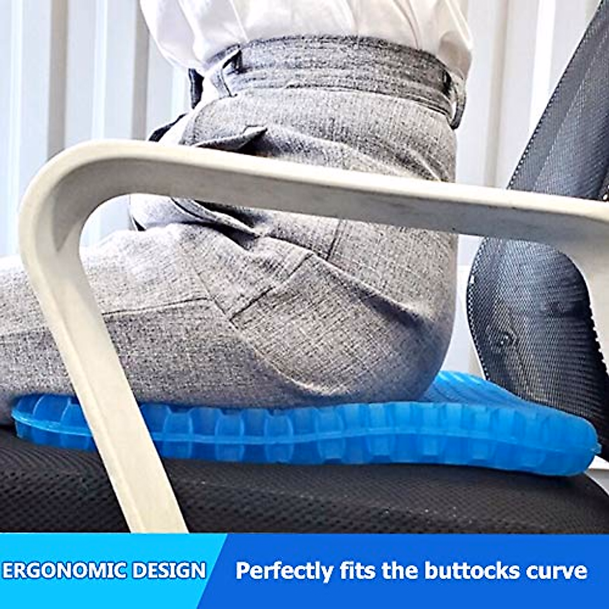 Egg Gel Seat Cushion, Breathable Gel Cushion Chair Pads with Non-Slip Cover for Home Office Car Wheelchair, Honeycomb Design Egg Seat Cushion As Seen On TV