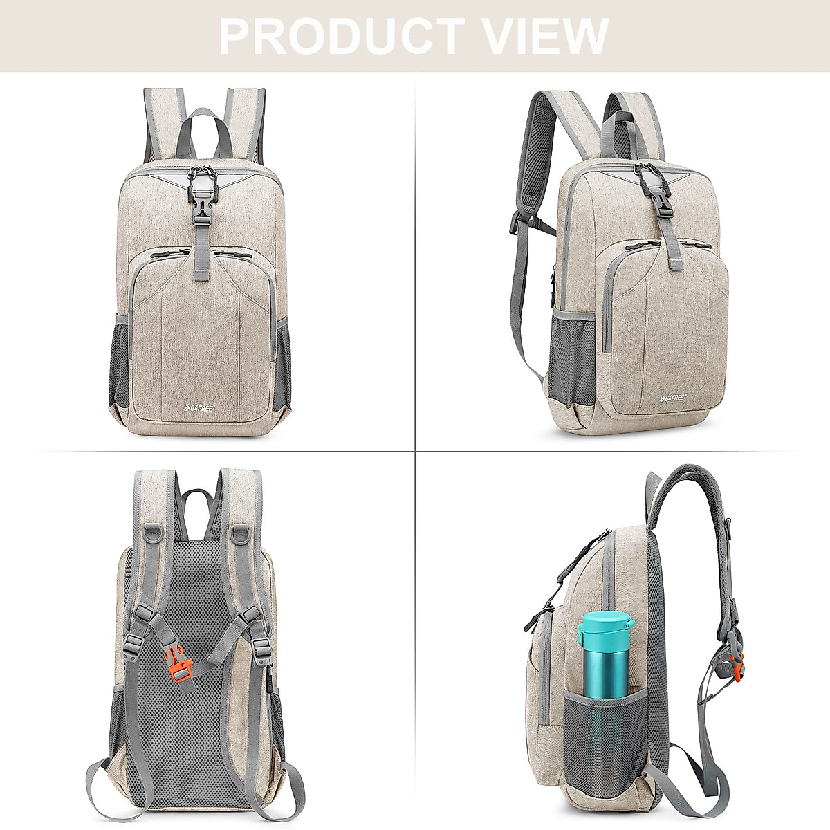 G4Free Mini 10L Hiking Daypack Small Hiking Backpack Cycling Compact Shoulder Backpack Outdoor for Men Women(Ivory)