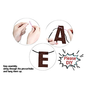 Coffee Bar Banner, Love is Brewing Banner Decorations, Bridal Shower Party Decoration, Coffee Bar Sign Bachelorette/Wedding/Anniversary Party Banner Decor Supplies Brown Glitter