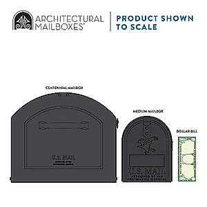 Architectural Mailboxes 950020P-10 Centennial Post Mount Mailbox, Extra Large, Pewter