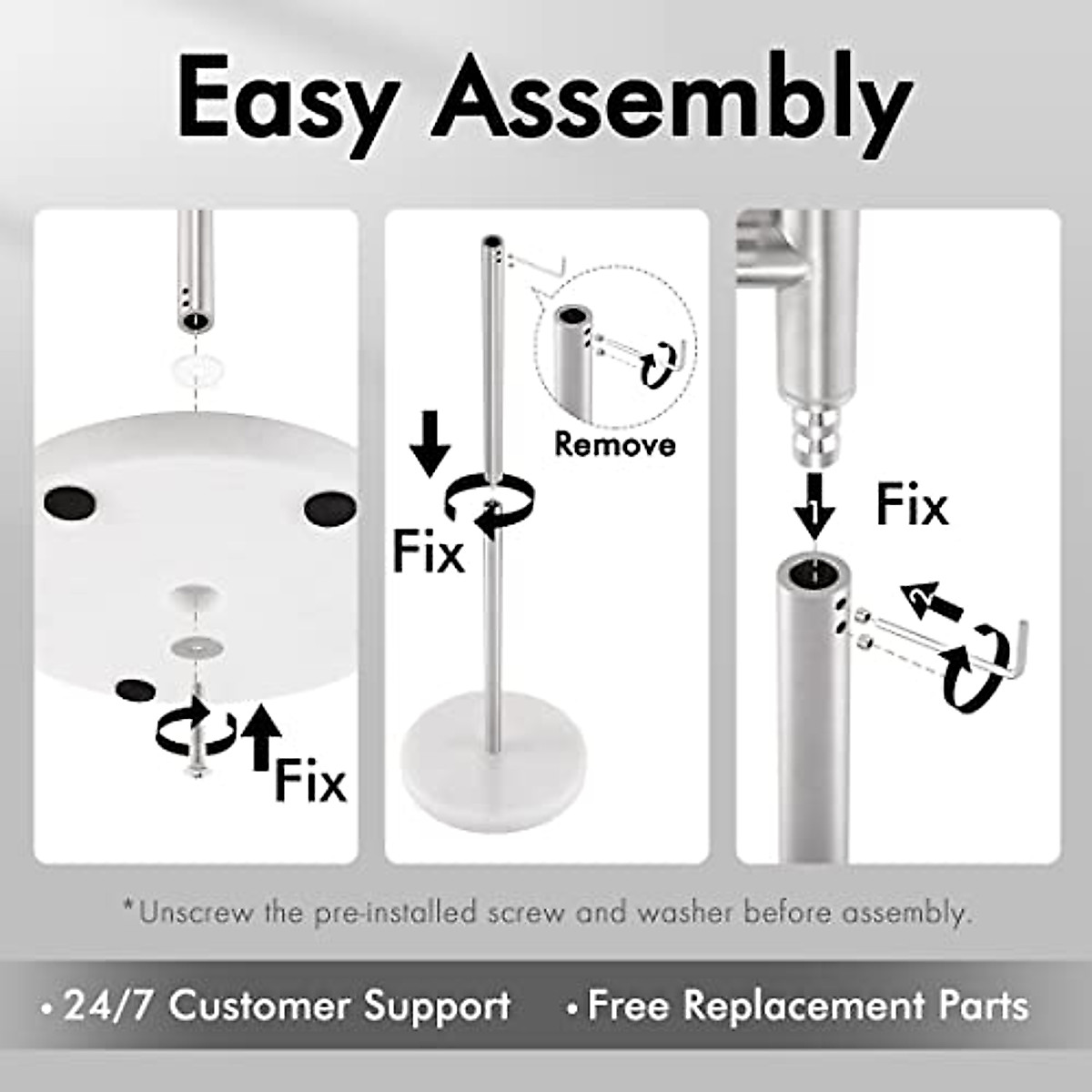 KES Towel Racks for Bathroom, 40-Inch Swivel Arms Standing 3 Bath Towel Racks with Weighted Marble Base, SUS304 Stainless Steel Brushed Finish, BTH219-2
