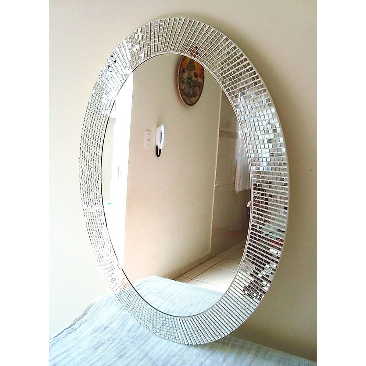 REDODECO 2400pcs Real Glass Silver Mirrors Mosaic Tiles Sticker for Craft Square Glass Tiles Self Adhesive,5mm by 5mm