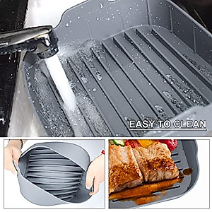 Air Fryer Reusable Liner (8-inch), FGSAEOR Oven Insert Silicone Bowl, Replacement of Parchment Paper Liners, Non Stick Basket for Baking Cooking
