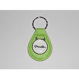1990's 2000's MIATA VINTAGE LOGO LEATHER KEYCHAIN - BRIGHT GREEN