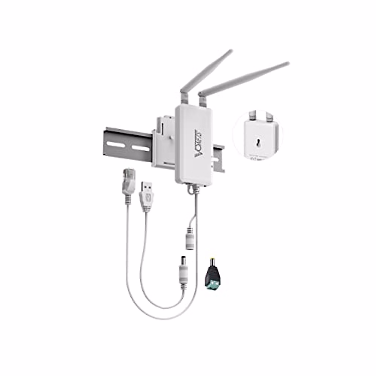 VONETS Industrial Mini 5GHz WiFi Bridge/Router WiFi to Ethernet Adapter 802.11a/n/ac(900Mbps) 2 RJ45 Ports/Antennas USB/DC Powered (DC5V-24V) for DVR Monitoring PLC Medical Device VAP11S-5G