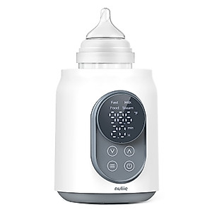 Nuliie Fast Bottle Warmer, 6-in-1 with Larger LCD Display Smart Temperature Control and Automatic Shut-Off, BPA Free Baby Bottle Warmer for Breastmilk or Formula