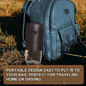 Wasailife Electric Black Coffee Grinder with Adjustable Coarseness Grind Settings and USB Charging with Cleaning Brush for Easy Cleaning, Portable Coffee Bean Grinder (black)