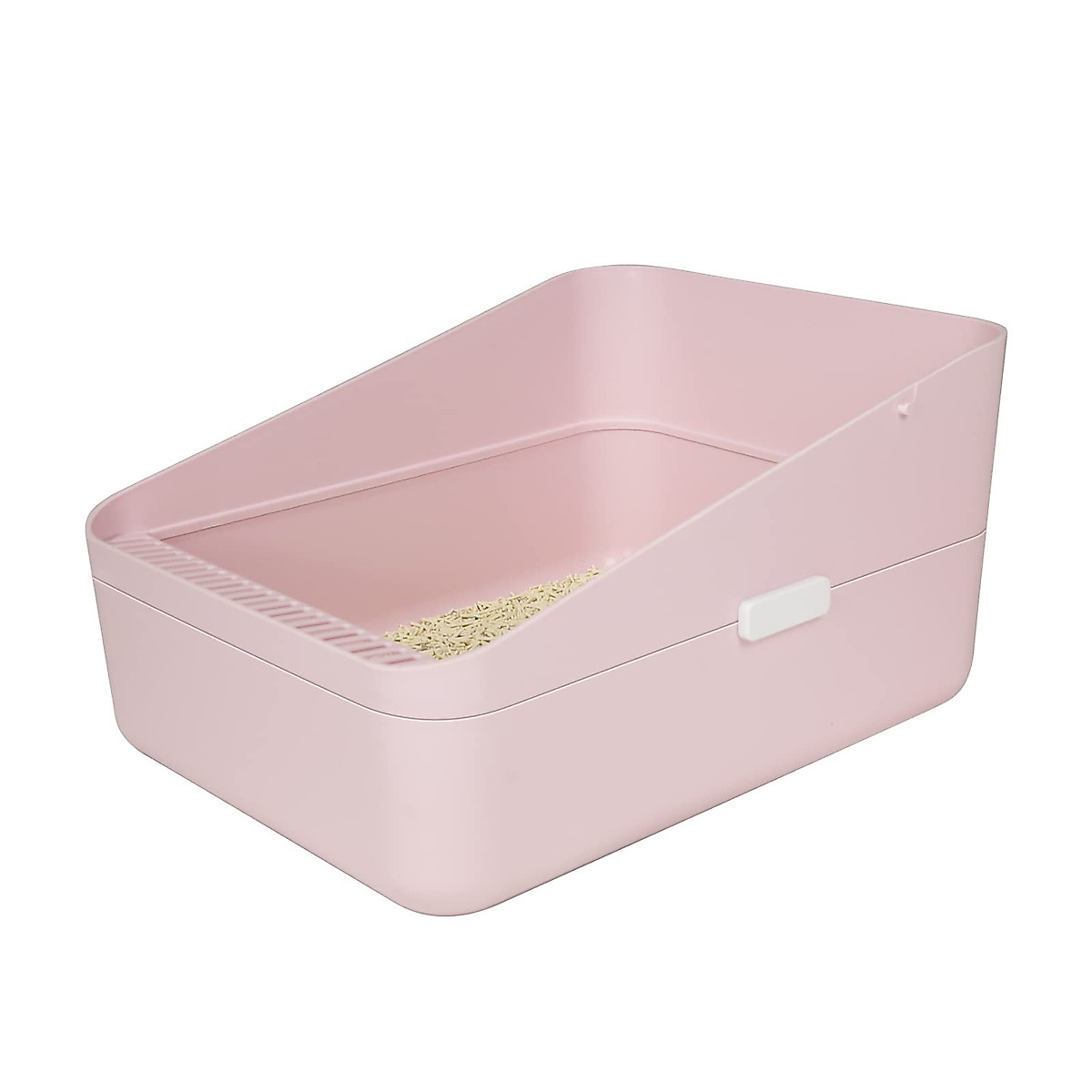 Sfozstra Open Litter Box,Prevent Sand Leakage, Durable High Side Sifting Litter Box for Small Cats,Enclosed,Secure and Odor Litter Box, Removable Litter Box, Easy to Clean(Pink M)