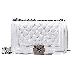 Paparazzi Womens Crossbody Purses and Handbags Faux Leather Messenger Bag Large Capacity Ladies Shoulder Satchel Purse, White