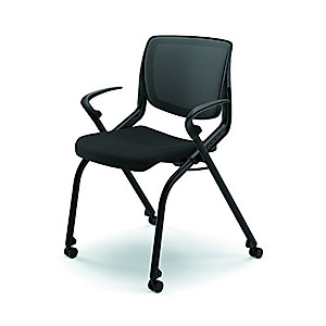 The HON Company HON Motivate Guest Fixed Arms, Nesting Stacking Chair, (HMN2) Office Chiar, Onyx Shell, Centurion Black