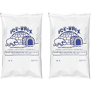 Polar Tech IB6 Ice Brix Leakproof Viscous Gel Refrigerant Poly Pack, 4" Length x 6" Width x 3/4" Thick (Case of 48) (Тwo Рack)