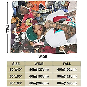 Chris Brown Blanket Flannel Blanket Fleece Throw Warm Plush Microfiber Blanket All Season Warm Be (50X40 inches), Black, (CCA-009)
