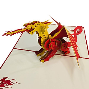 Dragon Pop Up Card by DEVINE Cards | 3D Birthday Cards for Women Kids Mom Dad | Greeting Cards Love