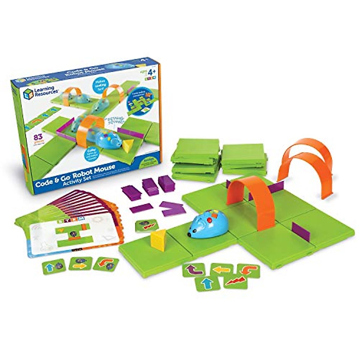 Learning Resources Code & Go Robot Mouse Activity Set, 83 Pieces, Ages 4+, Screen-Free Early Coding Toy for Kids, Interactive STEM Coding Pet