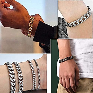 JoycuFF To My Brother Gift,Cuban Chain Bracelet for Brother,Bracelet for Brother,Chain Bracelet Gift for Brother From Sister Brother,Christmas Gift for Brother,10 mm Width 8 Inches Length