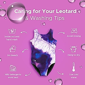 Destira Gymnastics Leotards for Girls, Glamethyst, Super Soft Leotards for Women and Girls with Matching Scrunchie, Gymnastics, Dance, Cheer, Yoga, and More, Child Large (10)