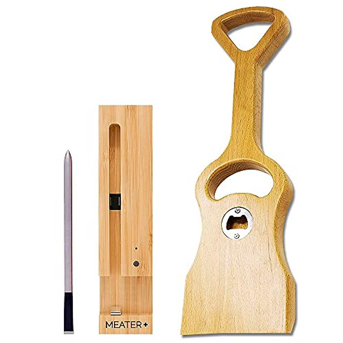 New MEATER+165ft Long Range Smart Wireless Meat Thermometer for the Oven Grill Kitchen BBQ Smoker Rotisserie with Bluetooth and WiFi Digital Connectivity (Meater+ One Scraper)