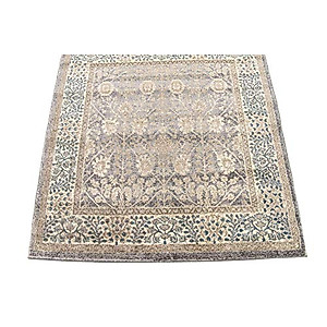 Unique Loom Salzburg Collection Classic Traditional Design Oriental Inspired with Intricate Border Area Rug, 4' Square, Light Brown/Gray