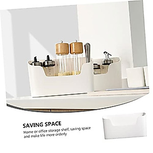 Alipis 1Pc wall storage box office refrigerator storage shelves plastic tabletop shelf refrigerator shelf bin Seasoning Holder desk topper shelf Storage Shelf Kitchen Accessory hanging