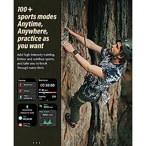 EarlySincere Smart Watch, 1.96''HD Full Touch Screen Bluetooth Call Outdoor Sports Watches with Waterproof Dust-Proof, Activity Fitness Tracker Blood Oxygen Sleep Monitor Pedometer for iOS Android