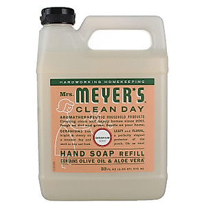 MRS. MEYER'S CLEAN DAY Organic Geranium Scent Liquid Hand Soap Refill, Vegan, 33 Ounces (Pack Of 3)