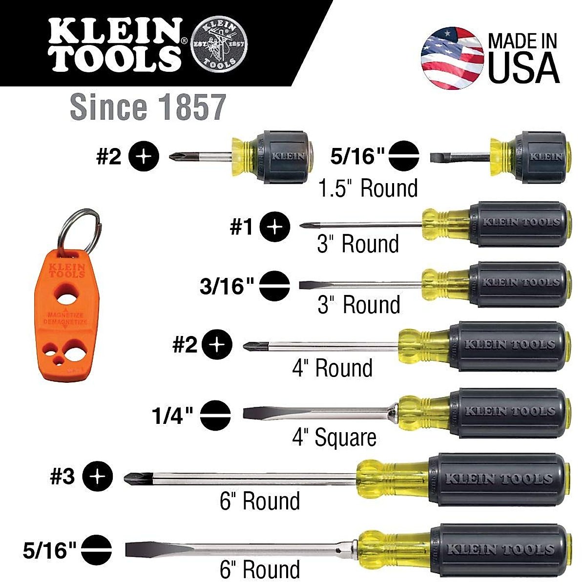 Klein Tools 80021 Tool Set, Screwdriver and Nut Driver Tool Kit with Assorted Tips, 16-Piece & 32581 4-in-1 Electronics Screwdriver Set with Precision Machines Bits: 2 Slotted, 2 Phillips, 4-Piece