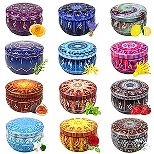 EUPNHY 12 Pack 4.4Oz Zodiac Constellations Scented Candles Gift Set Strong Fragrance Aromatherapy Candle Set Decorative Candles for Home Scented Bath and Body Works Candle Relaxation Gifts for Women.