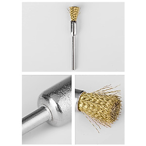 SUJAYU Wire Brush for Drill, 30 Pcs Brass Wire Wheel for Drill, Dremel Wire Brush Dremel Bits Dremel Accessories, Buffing Wheel Drill Wire Brush Drill Sanding Attachment