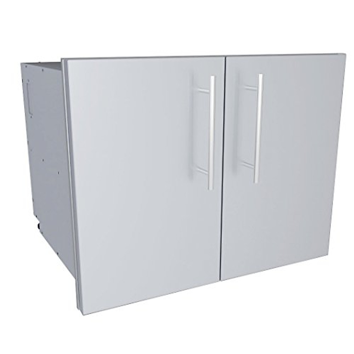 SUNSTONE DE-DDP30 Designer Series Raised Style Double Door Dry Storage Pantry, 30", Stainless Steel