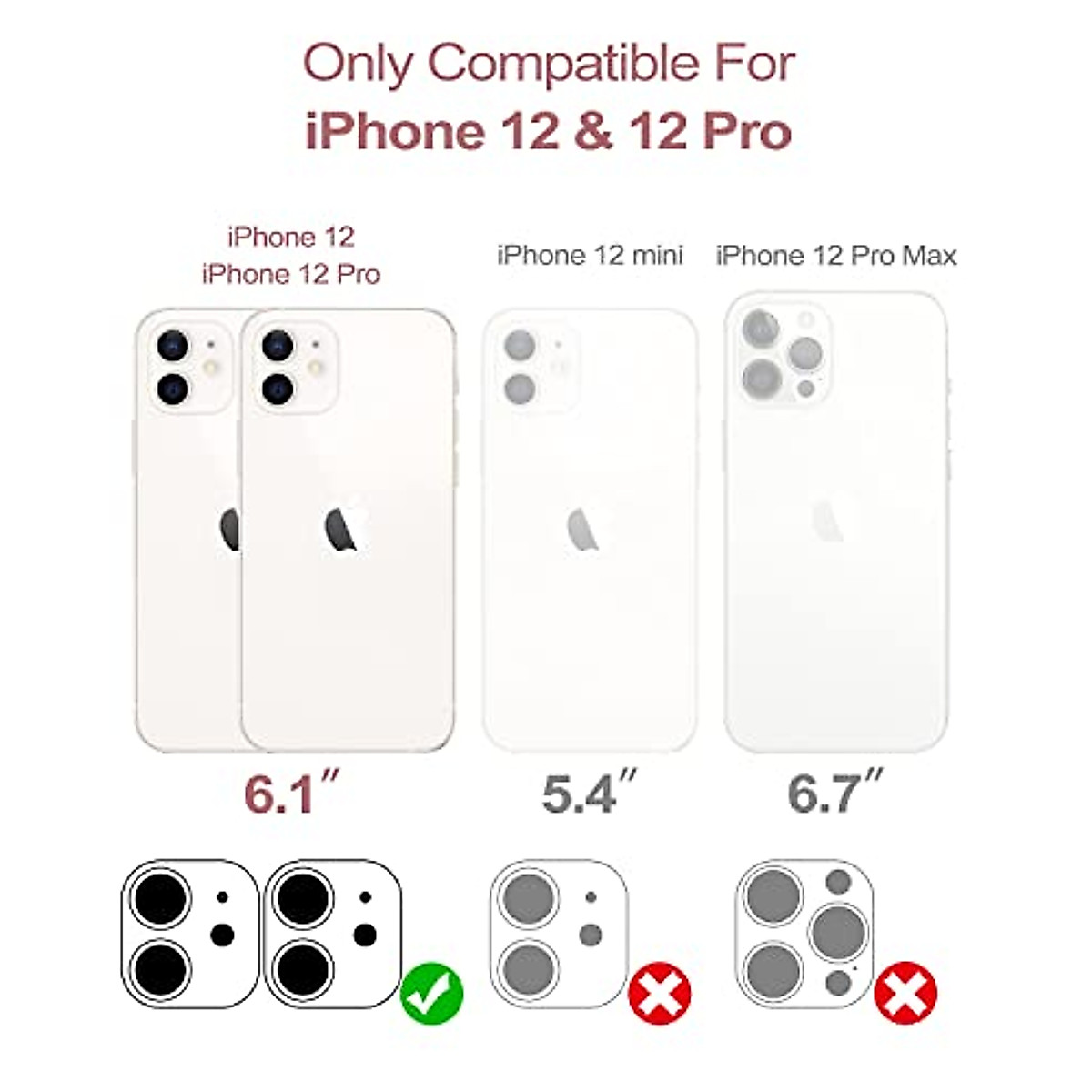 WeLoveCase for iPhone 12/ for iPhone 12 Pro Wallet Case with Credit Card Holder & Hidden Mirror, Defender Three Layer Shockproof Heavy Duty Cover for iPhone 12/ for 12 Pro 2020, 6.1 inch Rose Gold