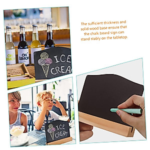 NUOBESTY 12Pcs Message Board bar Counter Buffet chalkboards Writing Board The Sign Double Sided Desk Topper Wooden Wedding Signs Desktop Wedding Blackboard Stand Chalk Board