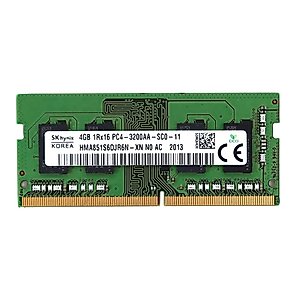 Laptop Memory Module HMA851S6DJR6N-XN Compatible Replacement Spare Part for SK Hynix HMA851S6DJR6N 4GB 1RX16 DDR4 SO-DIMM PC4-25600 3200MHz 260-Pin Non-ECC CL22 1.2V