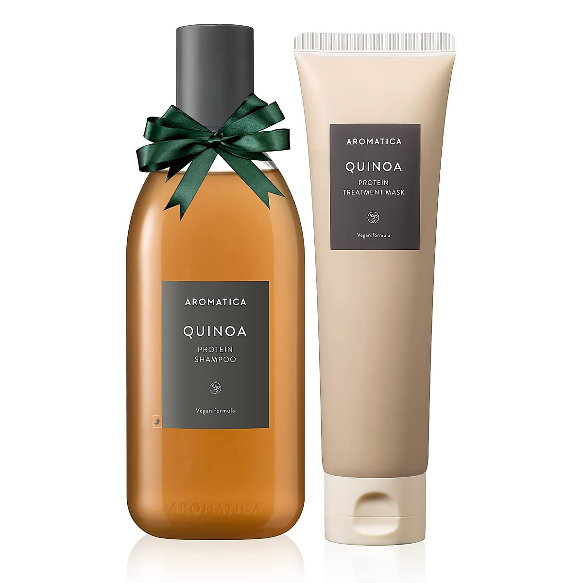 AROMATICA Quinoa Protein Shampoo & Hair Treatment Gift Set – Vegan Hair Care Product with Quinoa Extract for Color Treated, Damaged Hair