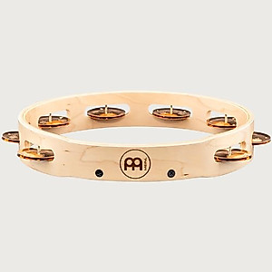 Meinl Percussion Artisan Edition Tambourine with Solid Cymbal Bronze Jingles, Single Row-NOT Made in CHINA-10 Maple Frame, 2-Year Warranty (AE-MTA1BO)