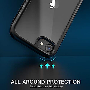 IDweel iPhone SE 2020 Case,iPhone SE 3nd Generation Case 2022,iPhone 8 & 7 Case,Full-Body Durable Shock Absorption Case with Build in Screen Protector Heavy Duty Shock Resistant Hard Cover,Black
