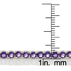 Ice Gems Sterling Silver African Amethyst 4mm Round Tennis Bracelet