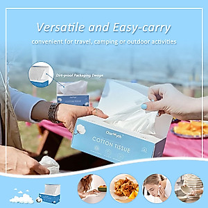 Charmyth Extra Thick Disposable Face Towel, Disposable Makeup Removing Wipes, 100% USA Cotton and 100% Organic & Cruelty Free, Lint-Free Cotton Tissues for Sensitive Skin 1 Count (Pack of 100)