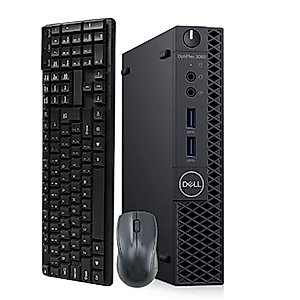 Dell OptiPlex 3060 Tiny Computer Micro Tower PC, Intel Core i5-8500T Processor, 8GB DDR4 Ram, 256GB NVMe SSD, Display Port, HDMI, Wi-Fi, Wireless Keyboard & Mouse, Windows 10 Pro (Renewed)