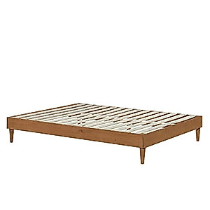 Sauder Cannery Bridge Round Leg Queen Platform Bed, Sindoori Mango Finish
