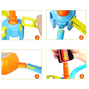 Duckura Jump Rocket Launcher for Kids with 5 Foam Rockets, Summer Outdoor Beach Toys Games Activities for Kids, Party Birthday Gifts Toys for Boys Girls Toddlers Ages 3 4 5 6 7 8+ Years Old