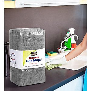 Utopia Towels Bundle of 24 Kitchen Dish Towels & Bar Mops - 12 Pack Tea Towels - 12 Pack Bar Towels - 100% Ring Spun Cotton - Soft, Absorbent & Multipurpose (Grey)