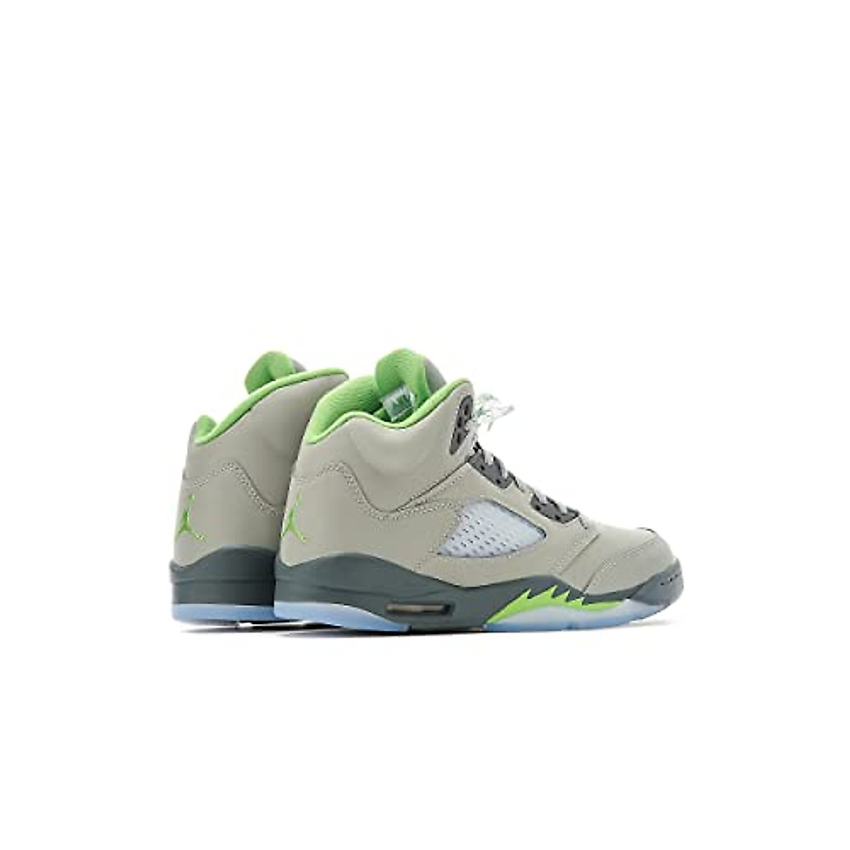 Jordan Boy's Air Jordan 5 Retro (Big Kid) Silver/Green Bean/Flint Grey 4 Big Kid M